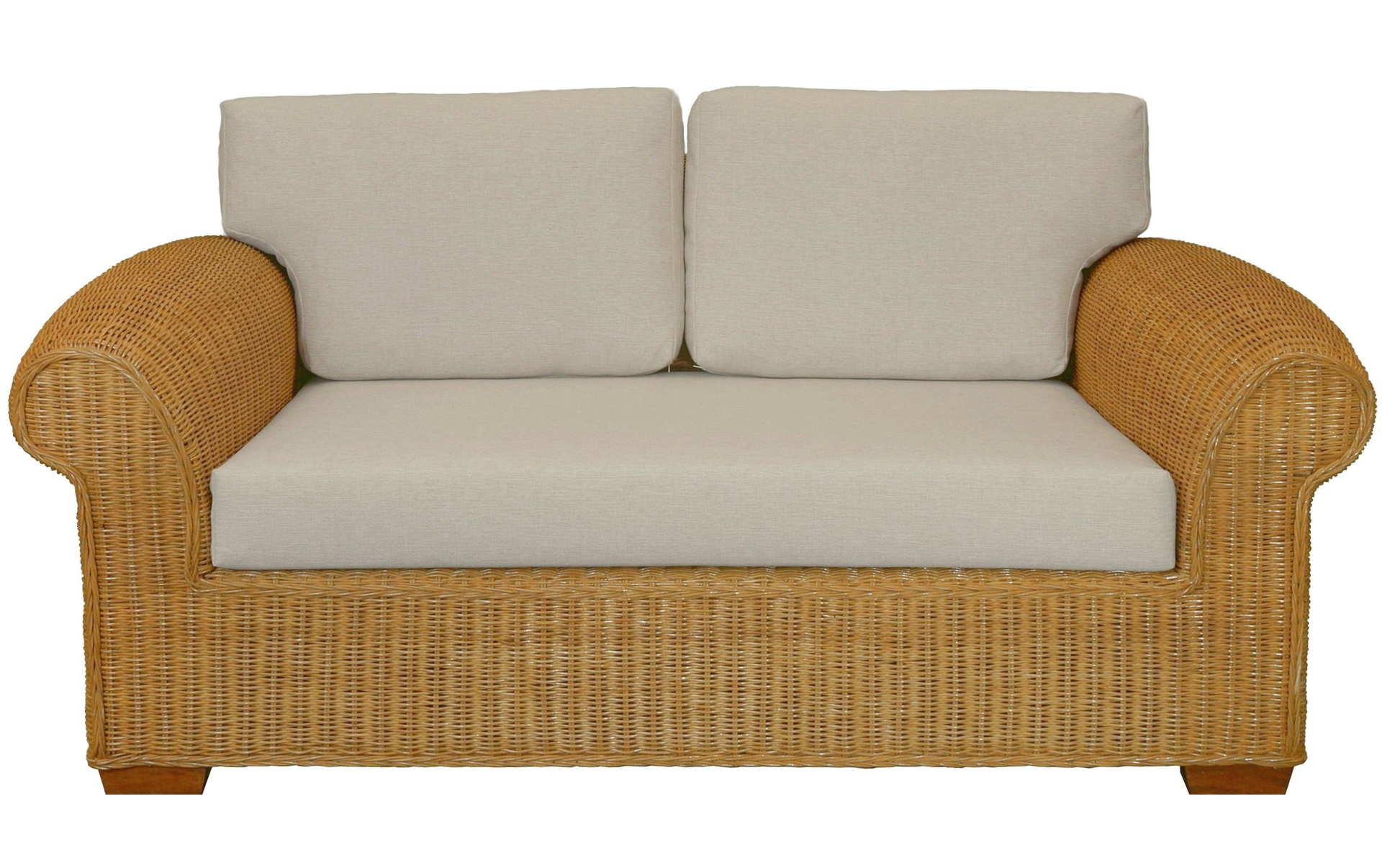 Sofa Chester Zweisitzer aus Rattan Honig